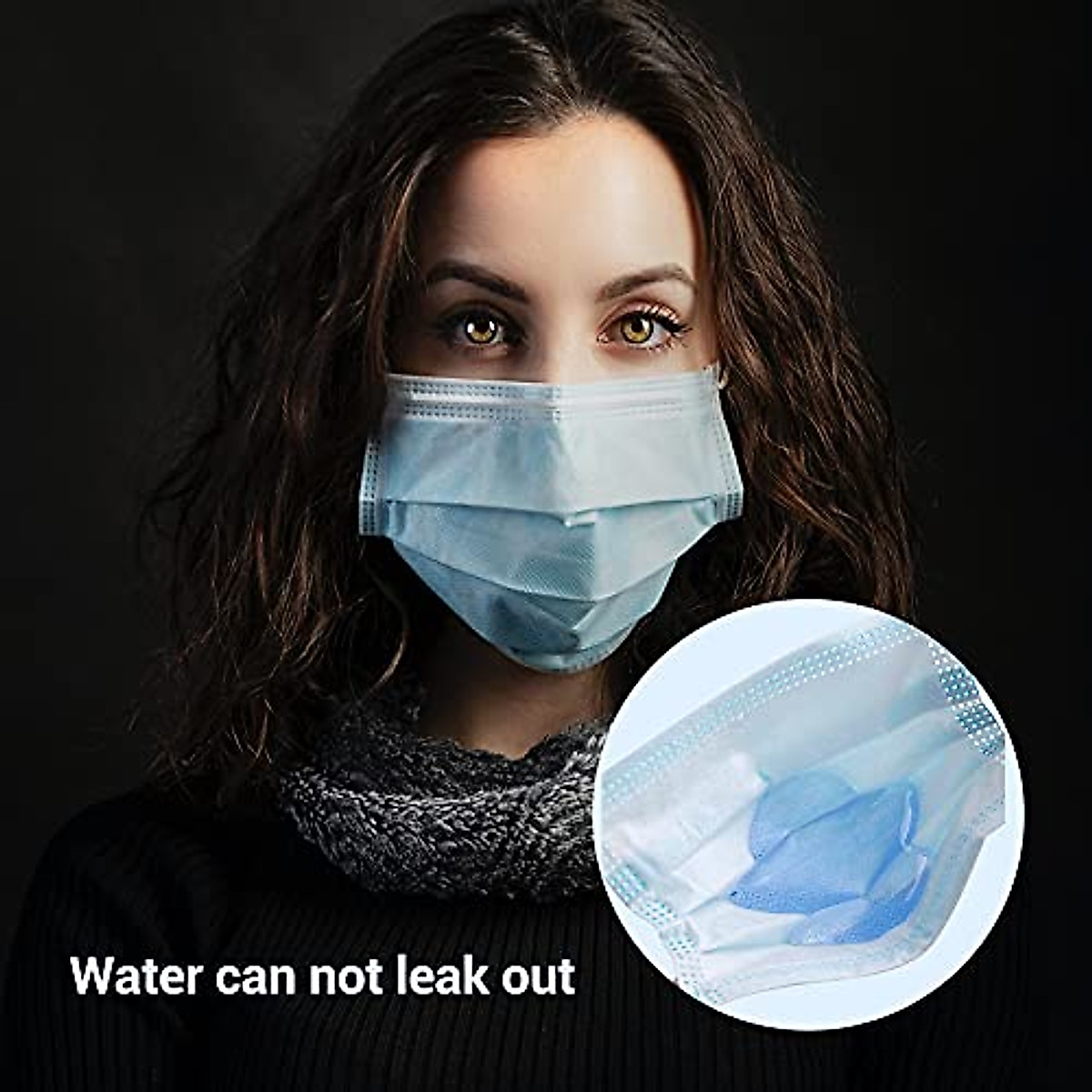 Disposable Face Masks, 3Ply with Adjustable Elastic Earloop, Comfortable Fitting & Easy Breathing, 50 Pcs