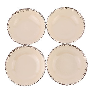 lok-osemile Gourmet Art Crackle8.1 Melamine Salad/Pasta/Soup Bowl - Ivory 32oz - Set of 4