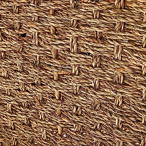 Amazon Brand – Rivet Modern Woven Seagrass Storage Organizer Basket Set - 3-Pack, Natural & Black