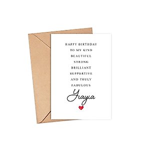 Yiayia Birthday Card Poem - Amazing Yiayia Gift - Birthday Card Yiayia - Special Yiayia Birthday Card - Birthday Card For Yiayia