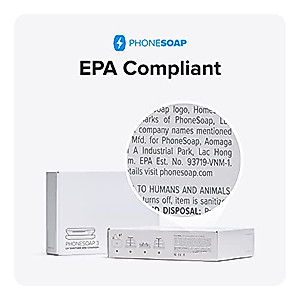 PhoneSoap 3 UV Cell Phone Sanitizer & Dual Universal Cell Phone Charger Box | Patented & Clinically Proven 360-Degree UV-C Light Sanitizer | Disinfects and Charges All Phones (White)