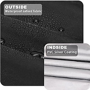 Fire Pit Cover Round, Fits 44-50 Inch Firepit or Fire Bowl, Outdoor Waterproof Patio Fire Table Cover, 48’’ D X 18’’ H