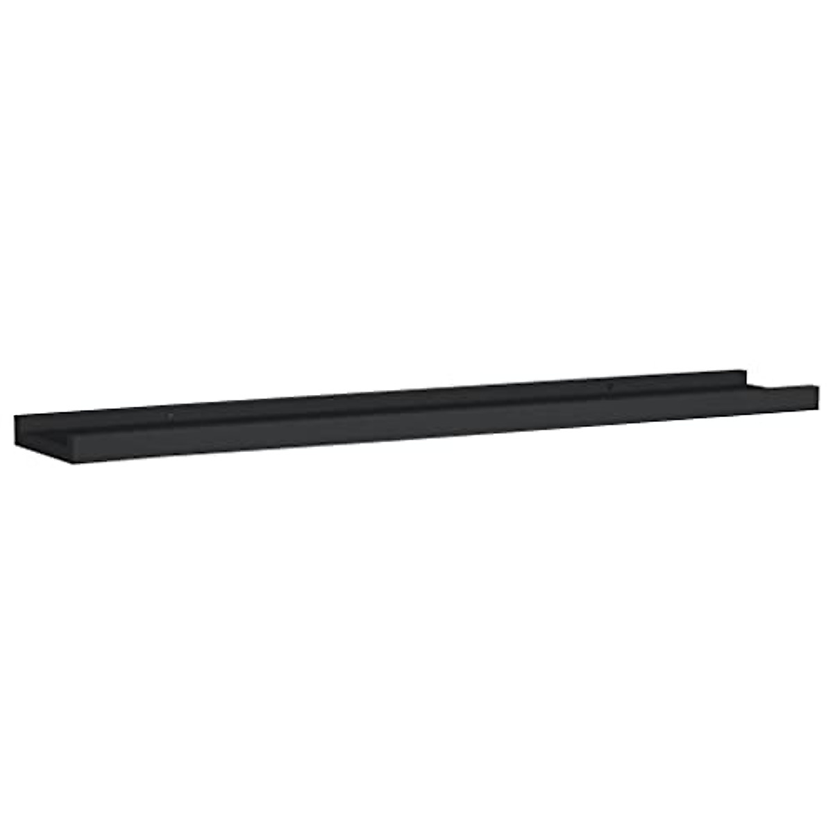 Natulvd Wall Shelves with Ledge, 31.5 Inch Floating Picture Ledge Shelf Set of 2, Narrow Wall Mounted Shelf for Decor and Display, for Bedroom, Living Room, Bathroom, Black