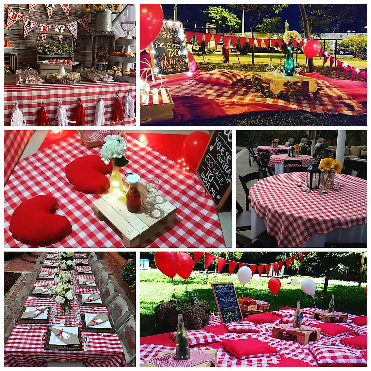 Essifunia Waterproof Checkered Tablecloth Fabric - Rectangle 58x84 Inch Classic Gingham Buffalo Plaid Table Cloth for Indoor/Outdoor Use - Washable Table Cover for Kitchen, BBQs, and Parties