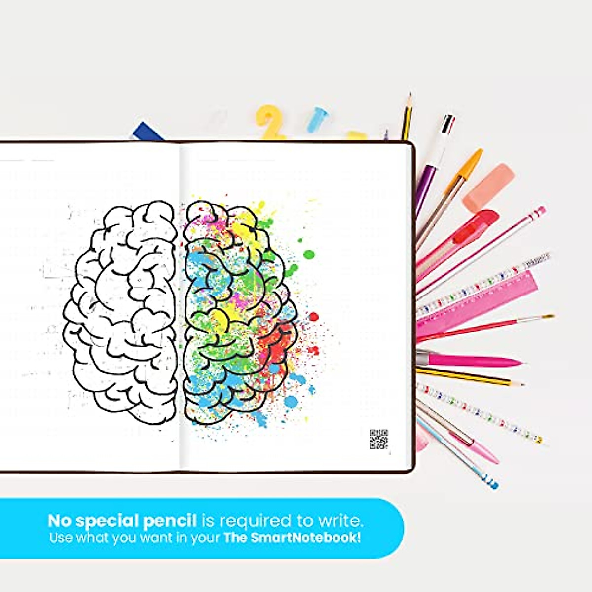 THESMARTNOTEBOOK Letter Dotted Luxury Hard Cover | 190 Pages | 100g | Eco-Friendly Smart Note-Taking | Free App for Digital Note-Taking and Organization | Brown