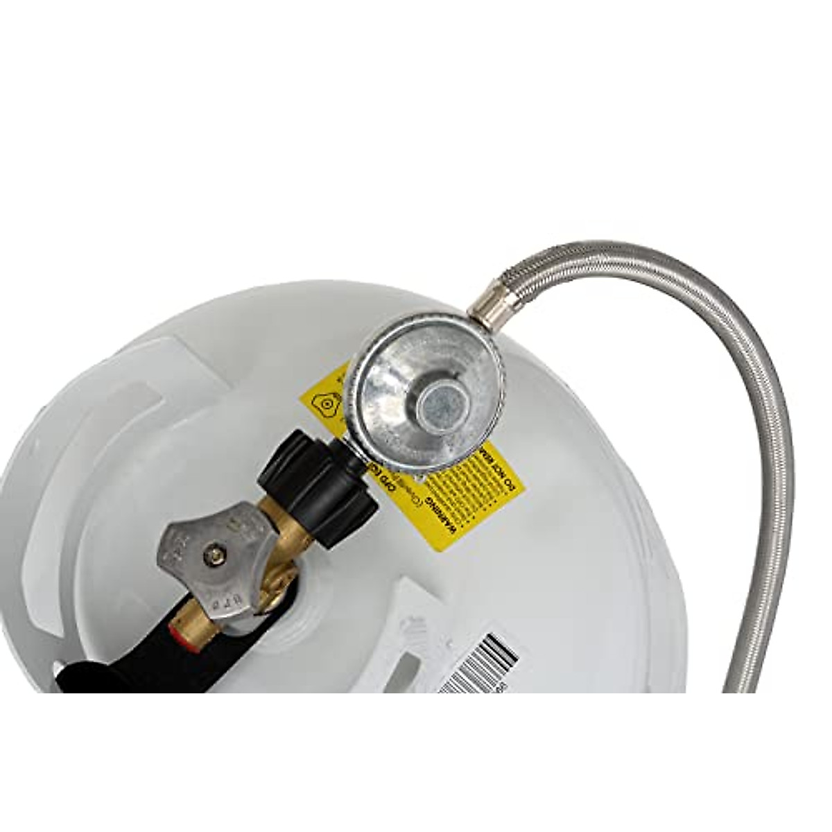 Flame King SS-QCC-3/8 5-FT Universal QCC1 Low-Pressure Propane Regulator with Stainless Steel Braided Hose for Most LP Gas Grills, Heaters, and Fire Pit Tables, 3/8" Female Flare Nut, Steel