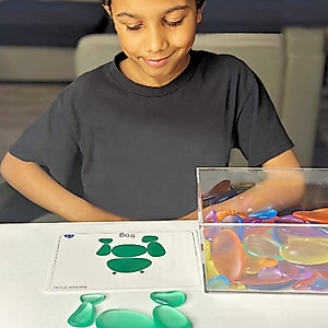 Acorn to Oak Rainbow Stones, 72 Stones 40+ Activities, Learning & Education Toys, Classroom Must Haves, Math manipulatives, Light Table manipulatives Educational Toys for Kids 5-7, Montessori Toys