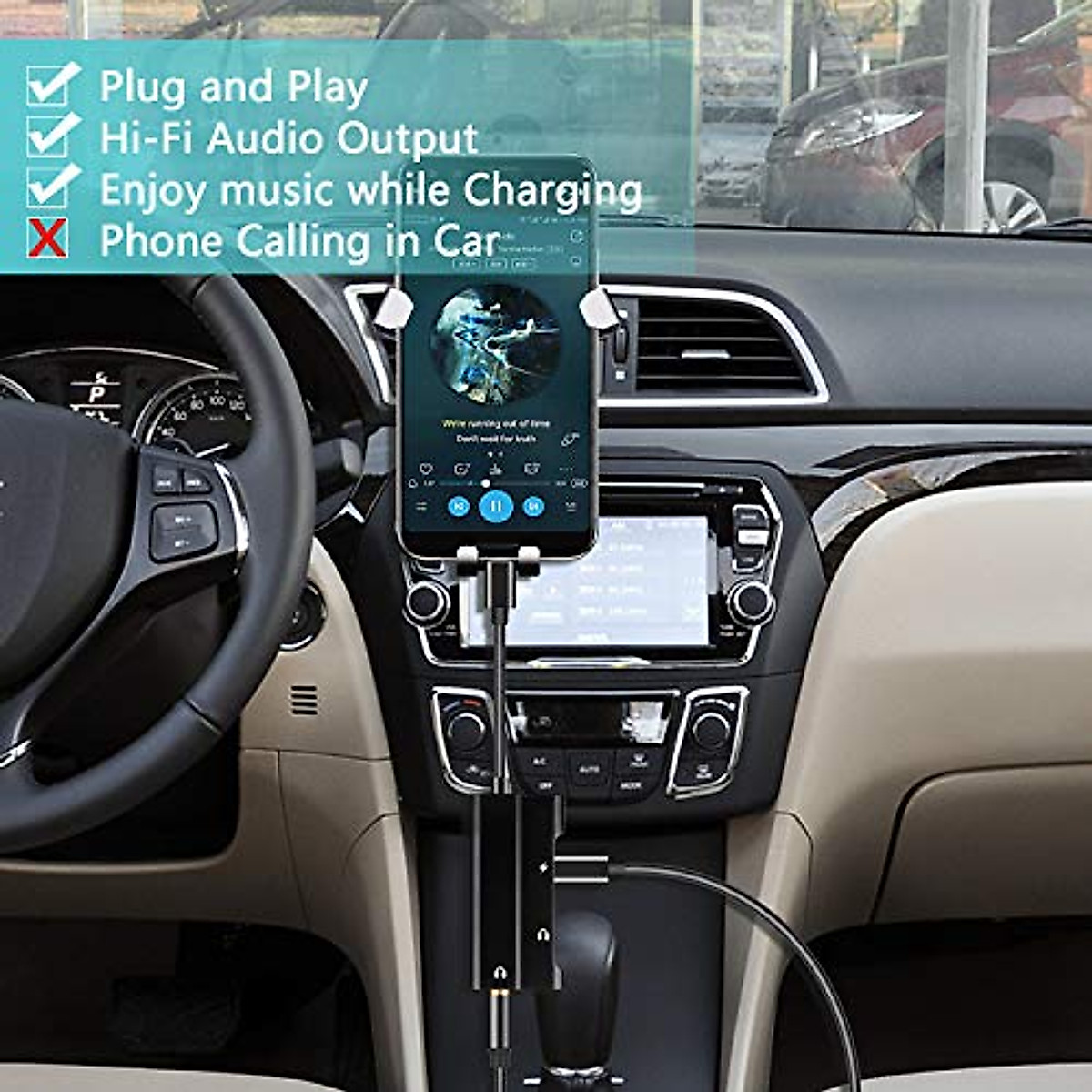 USB C to 3.5mm Headphone and Charger Adapter, 3 in 1 USB C to 3.5mm& USB C Headphone Jack Adapter with Charging Dongle Compatible with Samsung Galaxy S22 Ultra/S22/S21/S21 Ultra/S20FE, Pixel 5/4/3/2