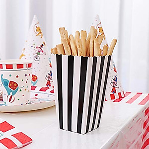 TOYMYTOY Popcorn Boxes,Cardboard Popcorn Containers for Party Favor,24pcs (Black)