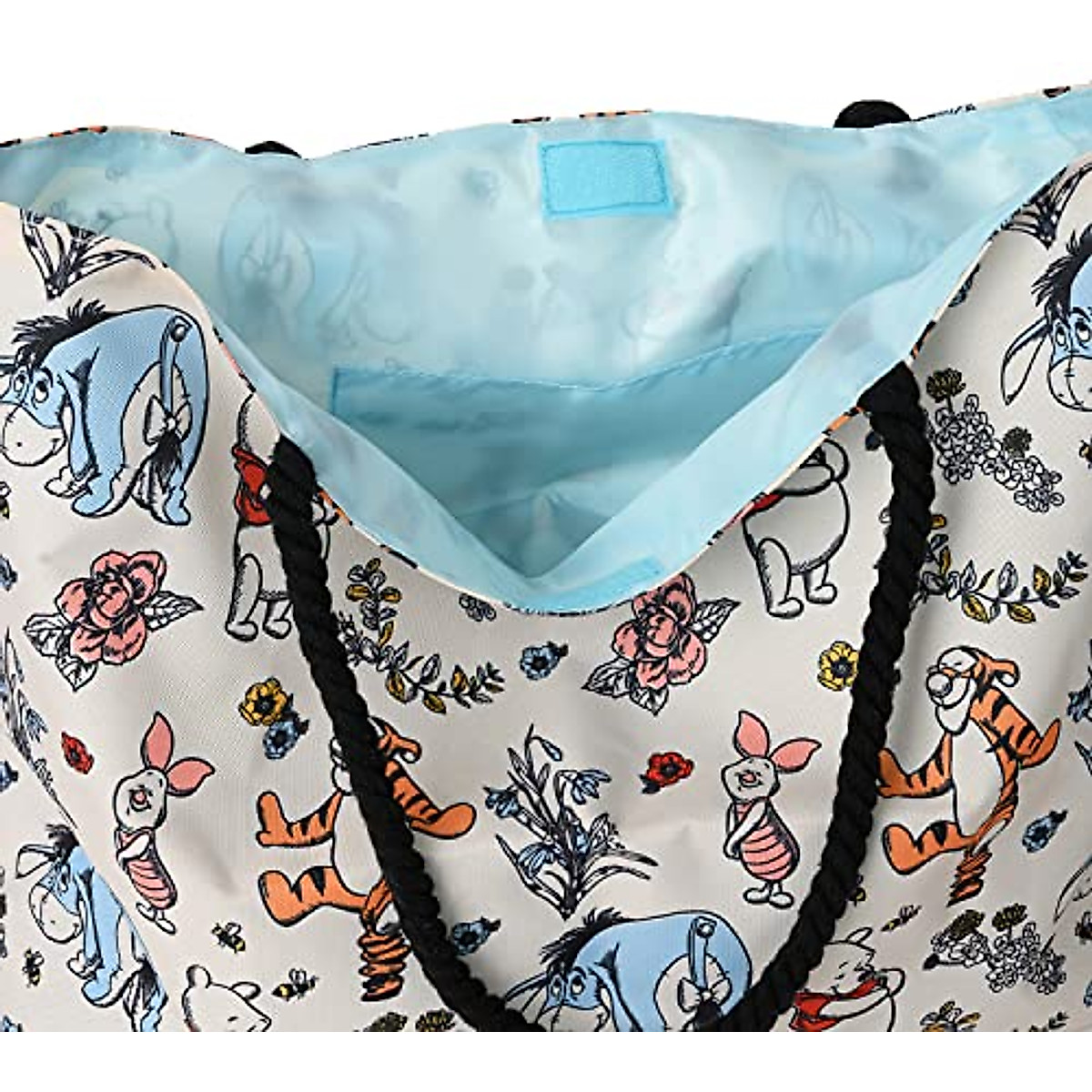 Disney Tote Winnie the Pooh Eeyore Piglet Tigger Beach Print Lightweight Bag