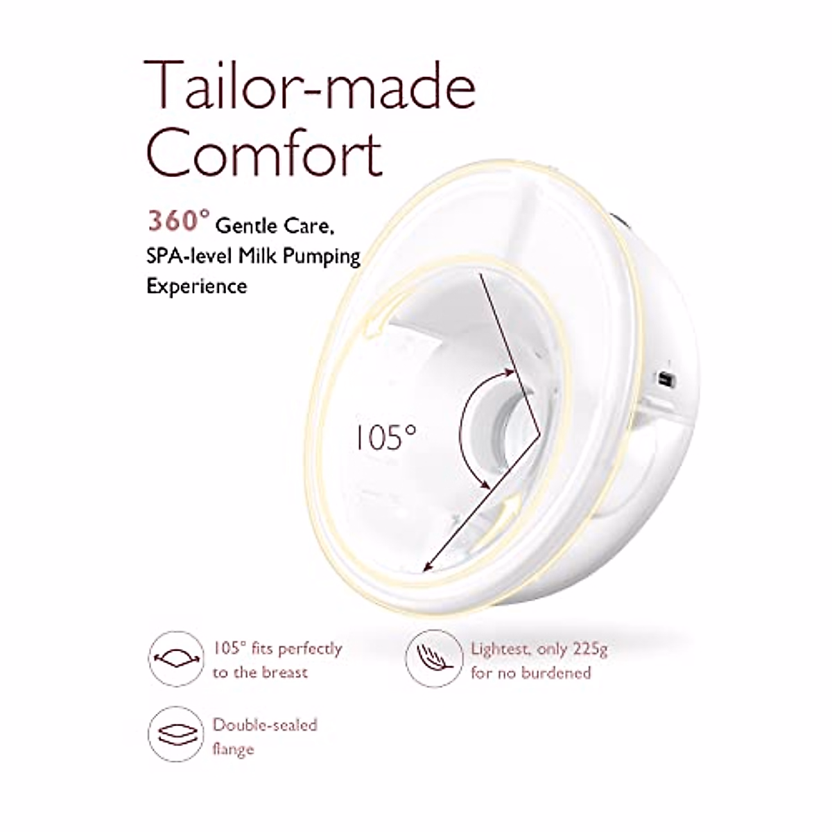 Momcozy M5 Hands Free Breast Pump, Double Wearable Breast Pump of Baby Mouth Double-Sealed Flange with 3 Modes & 9 Levels, Electric Breast Pump Portable - 24mm, 2 Pack Quill Gray