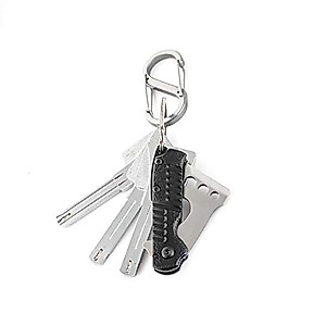 JIUMX Mini Folding Small Axe Stainless Steel Small Axe OutDoor EDC Portable Tool Pocket Knife (Silver)