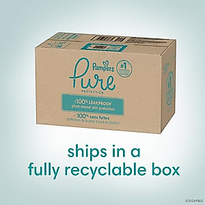 Pampers Baby Diapers - Pure Protection - Size 4, 150 Count, for up to 100% Leakproof, Premium Plant-based Skin Protection