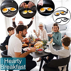Interesting Omelet Ring Molds, Non-Stick Funny Fried Egg Rings Mold, DIY Kitchen Accessories Gadgets Egg Frying Molds, Creative Breakfast Making Mould with Anti-Hot Handles (B)