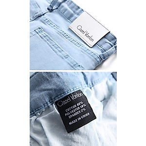 Qazel Vorrlon Men's Blue Skinny Jeans Stretch Washed Slim Fit Pencil Pants,Light Blue,36