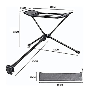 YWHWLX Camping Chair Foot Rest for Hammock Chair Foldable Attachable Footrest Attachment with Retractable Design for Hiking Fishing Beach (Gray)