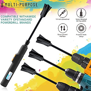 Resin Mixer Paddles, Suzzam 6 Pcs Epoxy mixing paddle Paint Stirrer for drill, Reusable Paint Mixer for Resin, Silicone Mixing, Paint