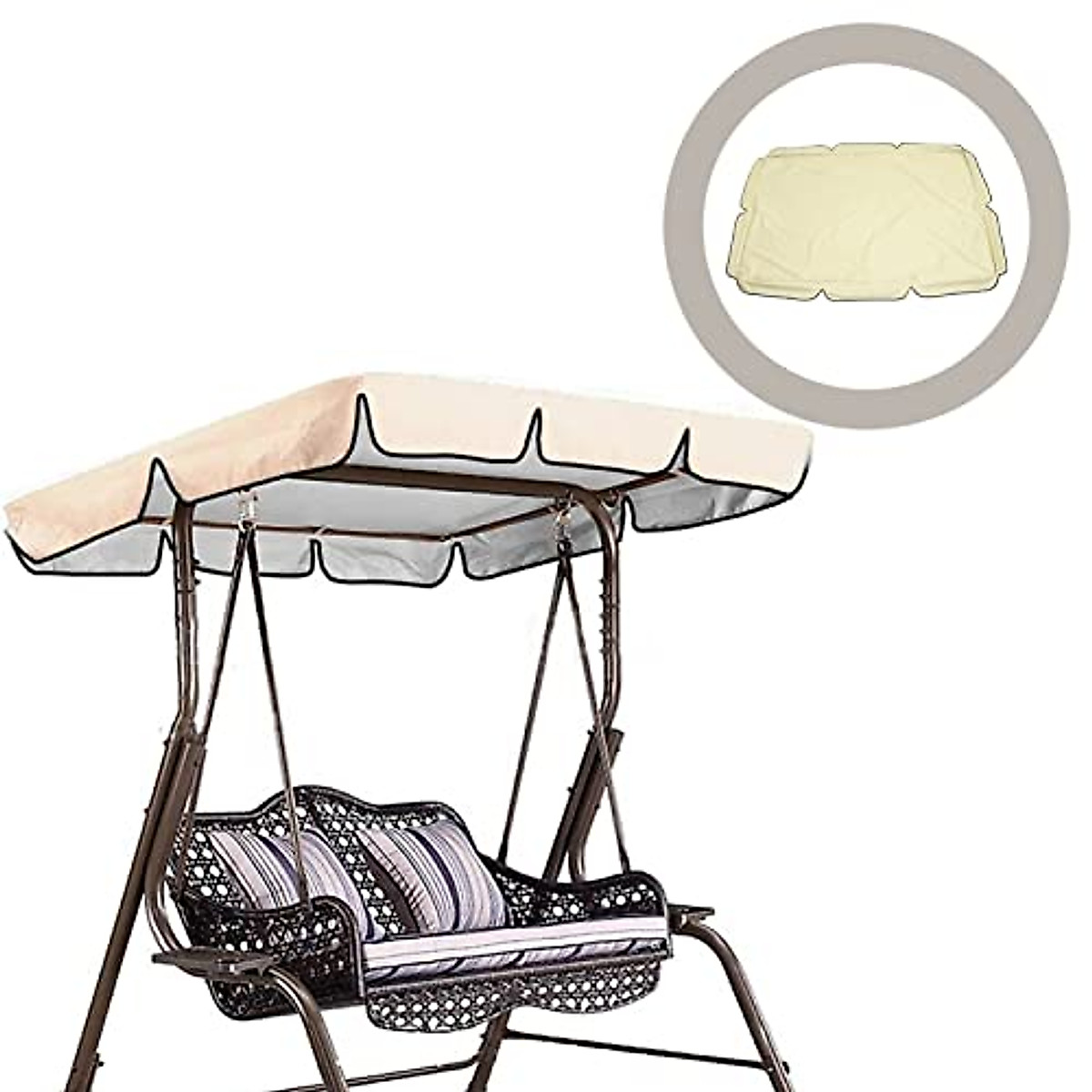 YARNOW Hammock Swing Rocking Chair Outdoor Outdoor Swing Canopy Cover for Park Patio Shade Swing Cover for Garden Poolside Balcony Backyard 76.64x49.12x5.89in Hammock Swing Rocking Chair Outdoor