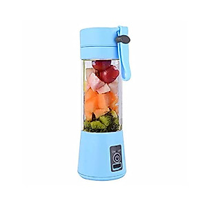 USB Portable Blender Juicer Cup, 3CPRECIOUS Fruit Juice mixer, Mini Portable Rechargeable Battery/Juicing Blender Mixer, 380ml (Blue)