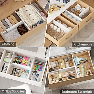 Lifewit 5 Pack Drawer Dividers Plastic 6" High, 13.5-22" Adjustable Drawer Organizers for Clothes, Expandable Dresser Separators in Bedroom/Bathroom/Kitchen/Fridge/Office Organization and Storage