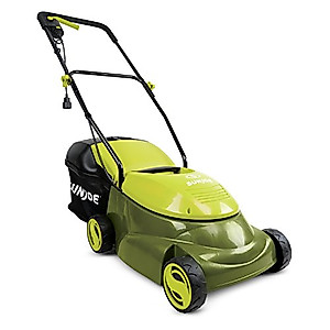 Sun Joe MJ401E-PRO Electric Lawn Mower w/Collapsible Handle, 3-Position Height Control, 10.6-Gallon Bag and Side Discharge Chute, 14"/13 Amp, Green
