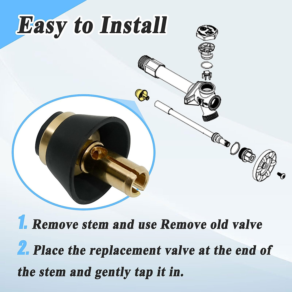 Ebrmeiwo PK2016 420 Series Springless Check Assembly, CHK Valve, Replacement Part for Frost-Proof Wall Hydrant Stem Assembly