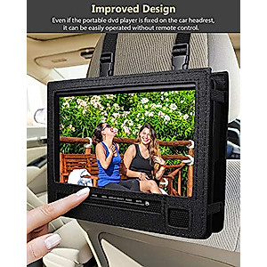 UEME Portable DVD Player for Car with 10.1" HD Swivel Display Screen, Car Charger, Support CD/DVD/SD Card/USB, Car Headrest Holder, Improved Button Design