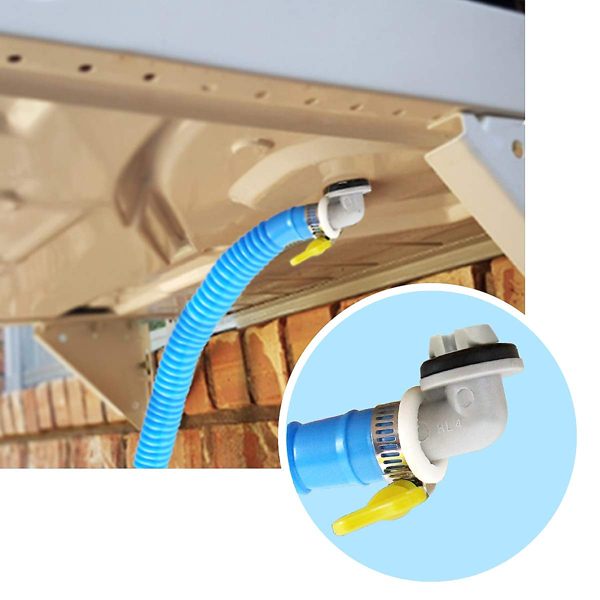 Air Jade 3/5'' Air Conditioner Drain Hose Connector Elbow Fitting with 5.2ft AC Water Drain Hose Kit, Replacement Parts for Mini Split Units and Window AC Units