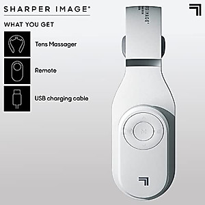 Sharper Image Neck Tens Muscle Stimulator with Soothing Heat & Wireless Remote, Pain Relief Therapy with 3 Massage Modes & 15 Intensity Levels, USB Rechargeable, 4 Hour Battery Life