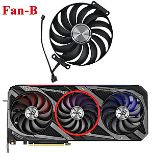 inRobert 95MM T129215SU 12V 0.5A 7Pin Graphics Card Fan for ASUS ROG Strix RX 6700XT 6800 RTX 3070 3080 3090 Gaming Video Card (Fan-B)