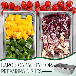 Sunnyray 9 Pack Hotel Pan Full Size 6 Inch, Deep Steam Pan Bulk, Steam Table Pan Thick Stainless Steel Full Size Pan Commercial Pan for Restaurant Buffet Event Catering Supplies