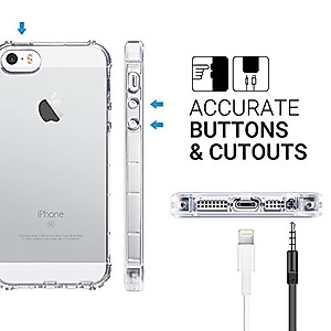 ULAK iPhone SE Case Clear (2016 Edition), iPhone 5s case, iPhone 5 case, Clear Slim Fit 5/5S/SE Case with Transparent Flexible Soft TPU Bumper Shock-Absorption Cover -Retail Packaging - HD Clear