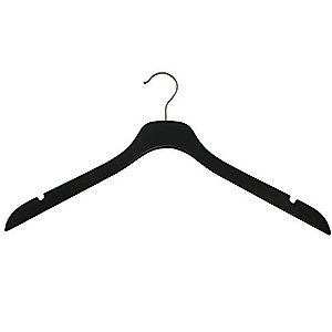 NAHANCO SL7021720 17" Slim Line Space Saving Wooden Shirt/Dress Hanger (Pack of 20), Black