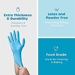 Comfy Package Synthetic Vinyl Blend Disposable Plastic Gloves [200 Count] Non-Sterile, Powder & Latex Free - X-Large