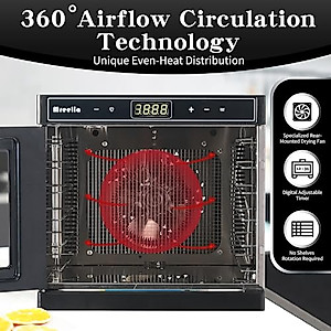 Mreelia Food Dehydrator, 8 Stainless Steel Trays, Dryer for Jerky, Dog Treats, Herb, Meat, Beef, Fruit | Keep Warm Function, 48H Digital Timer and 176°F Temperature Control, UL certification report