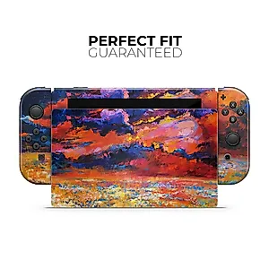 Design Skinz - Compatible with Nintendo Switch OLED Console Bundle - Skin Decal Protective Scratch-Resistant Removable Vinyl Wrap Cover - Oil Painted Meadow