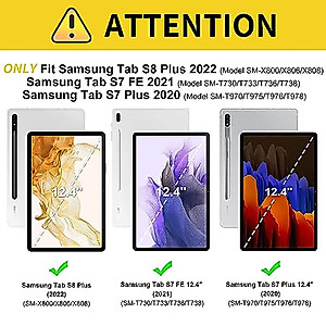 for Samsung Galaxy Tab S8 Plus 2022/S7 FE 2021/S7 Plus 2020 12.4 Inch Case, 360 Degree Rotating Cover,PU Leather Folding Stand Cover with Auto Wake/Sleep,Mural Elephant