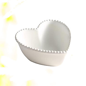 BESTonZON Heart Shaped Dish Heart Shaped Bowl pasta bowl ceramic fruit bowl sauce bowl Ceramic Heart Bowl Small Dipping Bowls
