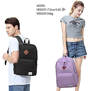 VASCHY School Backpack, Ultra Lightweight Backpack for Women Bookbag for Kids Teen Boys Girls Purple
