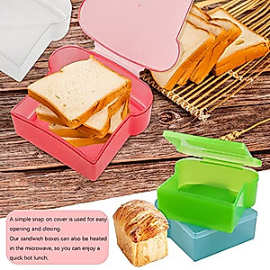GothaBach 4 Pcs Toast Shape Sandwich Box, Toast Fresh-keeping Container, Food Storage Sandwich Containers for Lunch Prep(4 Colors)
