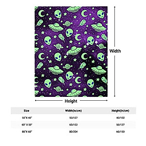 Fleece Throw Blanket - Lightweight Soft Warm Comfort Blankets for Couch Bed Sofa and Home Decor Blankets for All Seasons,60" X80",Alien Galaxy