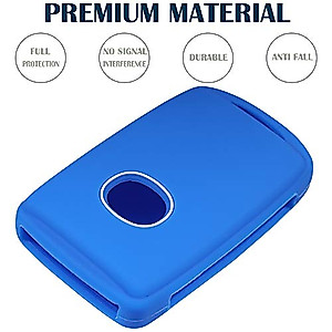 Lcyam Remote Key Fob Covers Durable Silicone Case Compatible with Mazda 3 CX-30 CX-5 CX-9 MX9 CX50 Mazda 6 3 4 Button Keys on Side (Black Black)