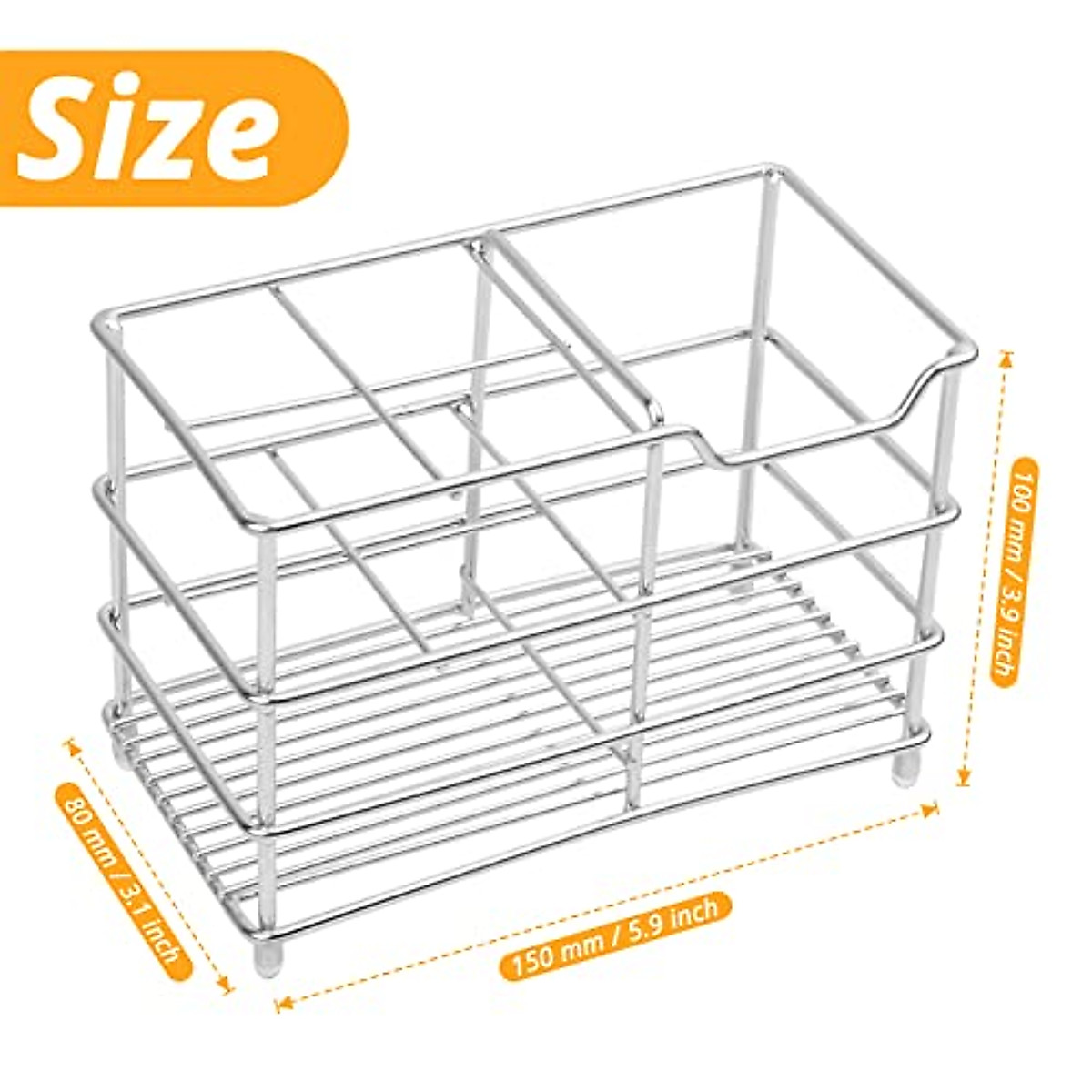 Sihuuu Metal Toothbrush Holder for Bathroom, Stainless Steel Electric Toothbrush Organizer Stand, Toothpaste Holders with Multifunctional 5 Slots