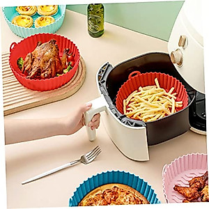 YARNOW 2pcs Air Fryer Pan Parchment Paper Air Fryer Silicone Oven Liner Oven Roasting Pan Air Fryer Baking Tray Air Fryer Accessories Air Fryer Silicone Liner Air Fryer Liner Pad Bread