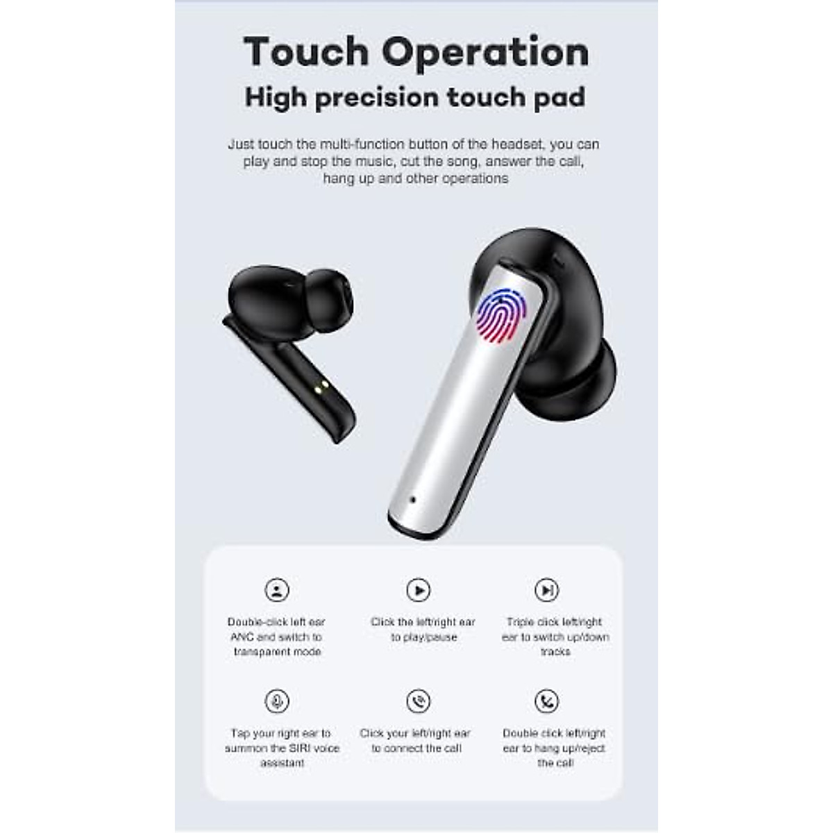 Knight & King Bluetooth 3D Stereo Sound Effects Noise Cancelling and Waterproof Gaming Mini in Earbuds Touch True Wireless Stereo Earphone pc Gmaing and Mobile Gaming