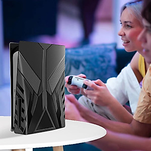 Mooroer PS5 Cover Plates for PS5 Console, PS5 Face Plates with Hard Shell Protective Panels for PS5, Anti-Scratch Waterproof Replacement FacePlate Cover for PlayStation 5 Console Disc Edition, Black