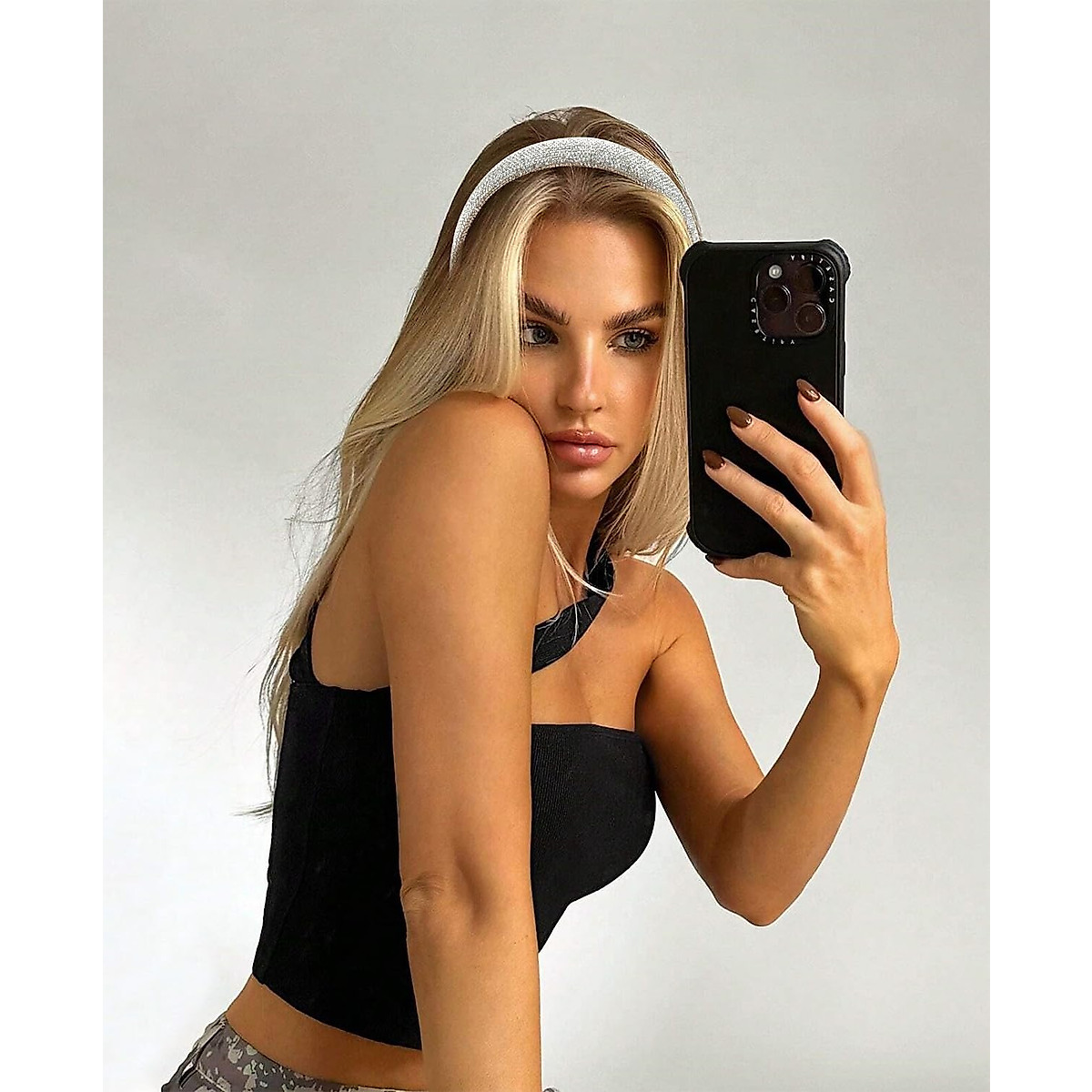 Wecoe 3pcs Purple Pink Silver Rhinestone Headbands Women Girls Sparkly Bling Diamond Headband Fashion Comfortable Head Band Non Slip Birthday Wedding Formal Hair Accessories For Women Girls Gifts