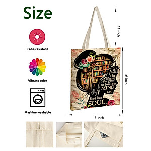 AUSVKAI Canvas Tote Bag Aesthetic for Women, Cute Bible Reusable Cloth Cotton Bags for College Shopping Beach Grocery Trendy Gifts
