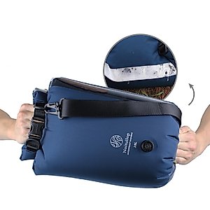 Noitullop Washbag Portable Washing Machine - 15L Fully Waterproof Dry Bag - Lightweight Compact Nylon Washing Machine - Portable Manual Clothes Washer Laundry Bag (Navy)