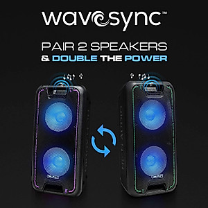 Dolphin SP-210RBT Dual 10" Bluetooth Party Speaker, Neon LED Lights, 3400W, Long-Lasting Battery, X-Bass, Trolley & Wheels